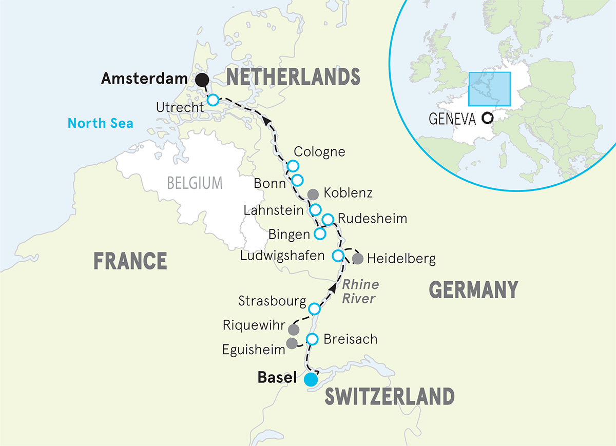 Rhine River Cruise Map
