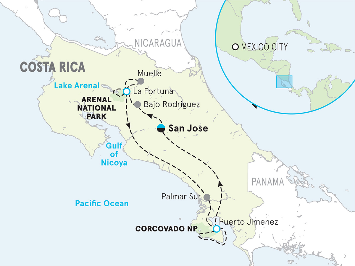 Arenal Volcano Costa Rica Map